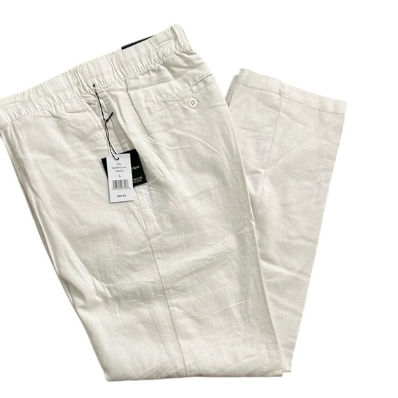 Saks Fifth Avenue | Pants | Saks Fifth Avenue Mens White Linen Blend ...
